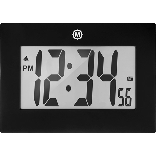 Marathon Large Frame Clock, Digital, Battery Operated, 9" W x 1" D x 6. ...